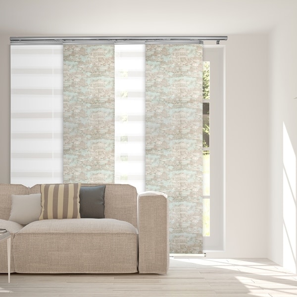 InStyleDesign 4-Panel Single Rail Panel Track Extendable 48"-88"W x 94 ...