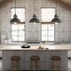 Modern Farmhouse 1-Light Brushed Metal Pendant Industrial Dome Kitchen ...