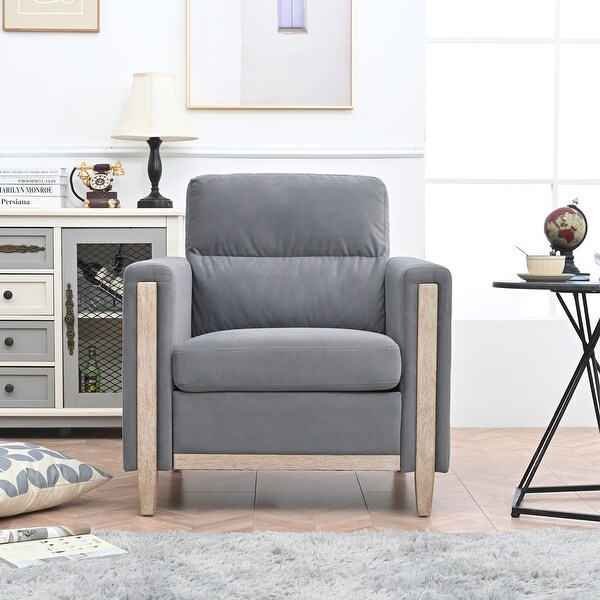 One Seater Fabric Upholstered Sofa Chair Modern Home Leisure Single Seating with Seat Cushion and Imported Rubber Wood Legs Bed Bath Beyond 38955352