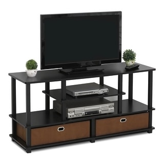 AYA Large TV Stand for up to 55-Inch TV with Storage Bin, Espresso ...