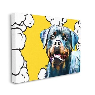 Stupell Peaceful Rottweiler Dog over Pop Art Clouds Canvas Wall Art ...