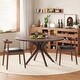 Wood Round Dining Table with X-Shaped Base, Kitchen Table Office Table ...