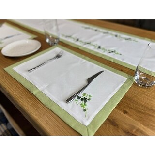 12" x 18" Celtic Shamrock 2 Placemat Irish Green Clover Table Mat for ...