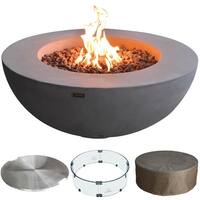Elementi Lunar Bowl Fire Pit Bundle Outdoor Firepit Set - 42undefined L ...