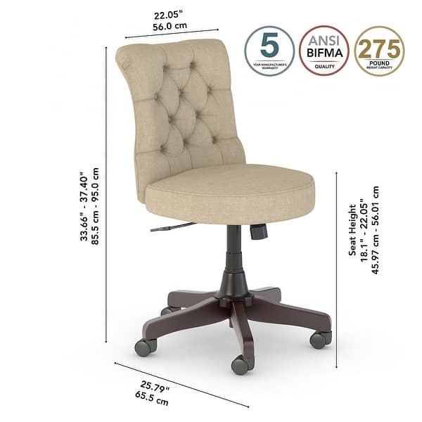 Salinas Mid Back Tufted Office Chair by Bush Furniture - Bed Bath ...