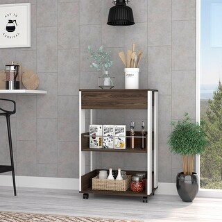 Kitchen Island Cart on Wheels, Storage Cabinet with 2-Shelf and 1 ...