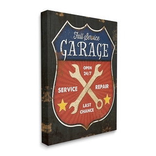 Stupell Full Service Garage Sign Rustic Americana Highway Symbol Canvas ...