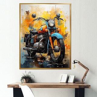 Designart "Surreal Motorcycle Journey I" Motorcycle Framed Wall Art ...