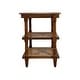 Carolina Living Chesterfield Wood & Cane 3 Shelf Side Table - Natural ...