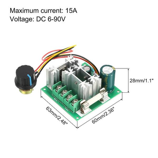 DC 6-90V 15A Motor Speed Controller Pulse Width Modulation Regulator - 63x60x28mm - Bed Bath ...