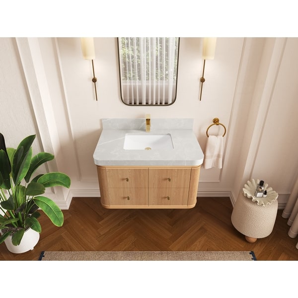 reeded oak vanity