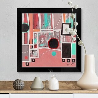 "Pink Geo" Black Framed Print - Bed Bath & Beyond - 30227137