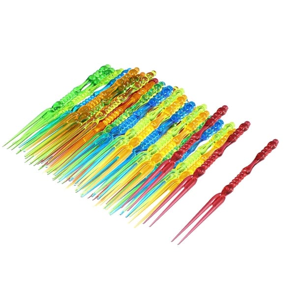 Household Birthday Party Plastic Food Cake Fruit Forks Picker ...