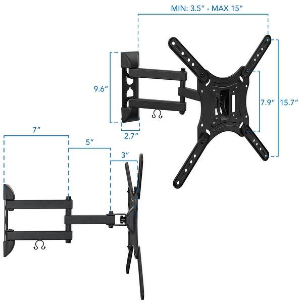 Mount-It! Articulating TV Wall Mount w/ Full Motion Arm | Fits 32"-55 ...