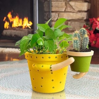 Hanging Planter Swing Face Plant Pot - Cute Resin Head Planters with ...