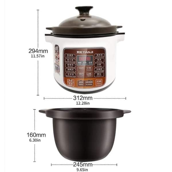 Electric Stew Pot, 4L Full-automatic Slow Cooker, Ceramic Inner Pot ...