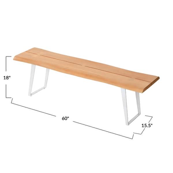 Wood Bench with Metal Frame - Bed Bath & Beyond - 36910828
