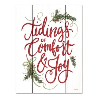 Red White Tidings of Comfort Joy Christmas Wall Art Decor 16"x12" - Bed ...