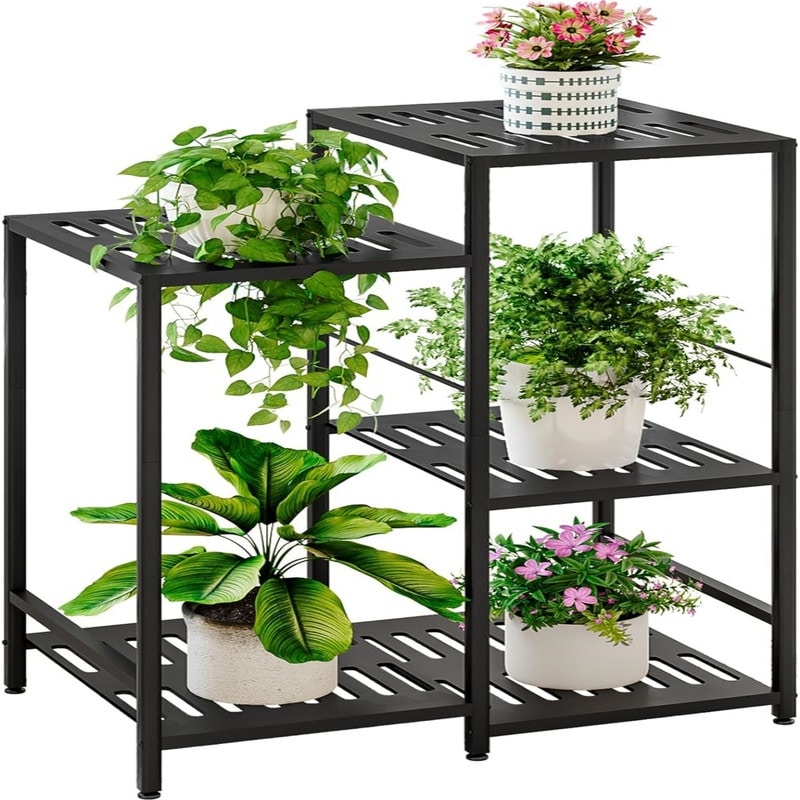 Plant Stand Indoor 3 Tier Metal Outdoor (Black) - Bed Bath & Beyond ...