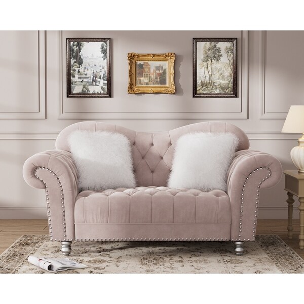 Luxury Classic America Chesterfield Tufted Camel Back Loveseat On Sale Bed Bath Beyond 33883907