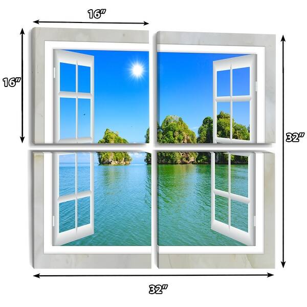 Designart "Open Window to Ocean Islets" Landscape Canvas Wall Art Print ...
