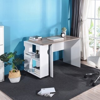 47.4" Computer Desk, Mobile Home Office Desk Study Writing Desk with ...