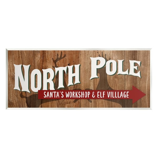 Stupell Rustic North Pole with Arrow Wall Plaque Art Design by Kim ...