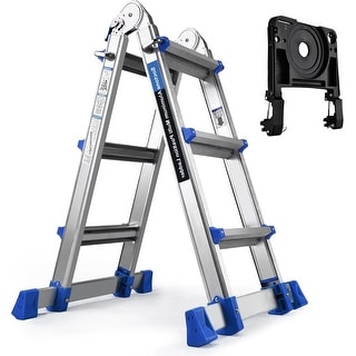 A Frame Extension Ladder with Removable Tool Tray and Stabilizer Bar ...