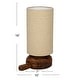 Reclaimed Wood Table Lamp with Printed Cotton Chambray Shade - 10.0"L x ...