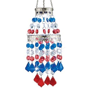 Solar Powered Patriotic Tiered Crystal Dangler - 7.000 x 6.880 x 3.750 ...