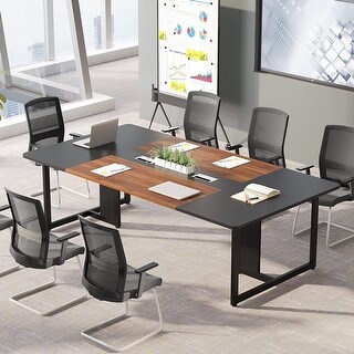 8FT Rectangle Conference Table, 10 People Wood Meeting Table - Bed Bath ...