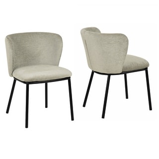 Cid Tre 21 Inch Dining Chair, Set of 2, Polyester Fabric, Smooth Gray ...