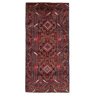 ECARPETGALLERY Hand-knotted Teimani Navy Wool Rug - 3'1 x 6'5 - Bed ...
