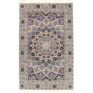 Canvello Multi color Silkroad Nain 6L silk & wool Rug - 5' X 8' - light ...