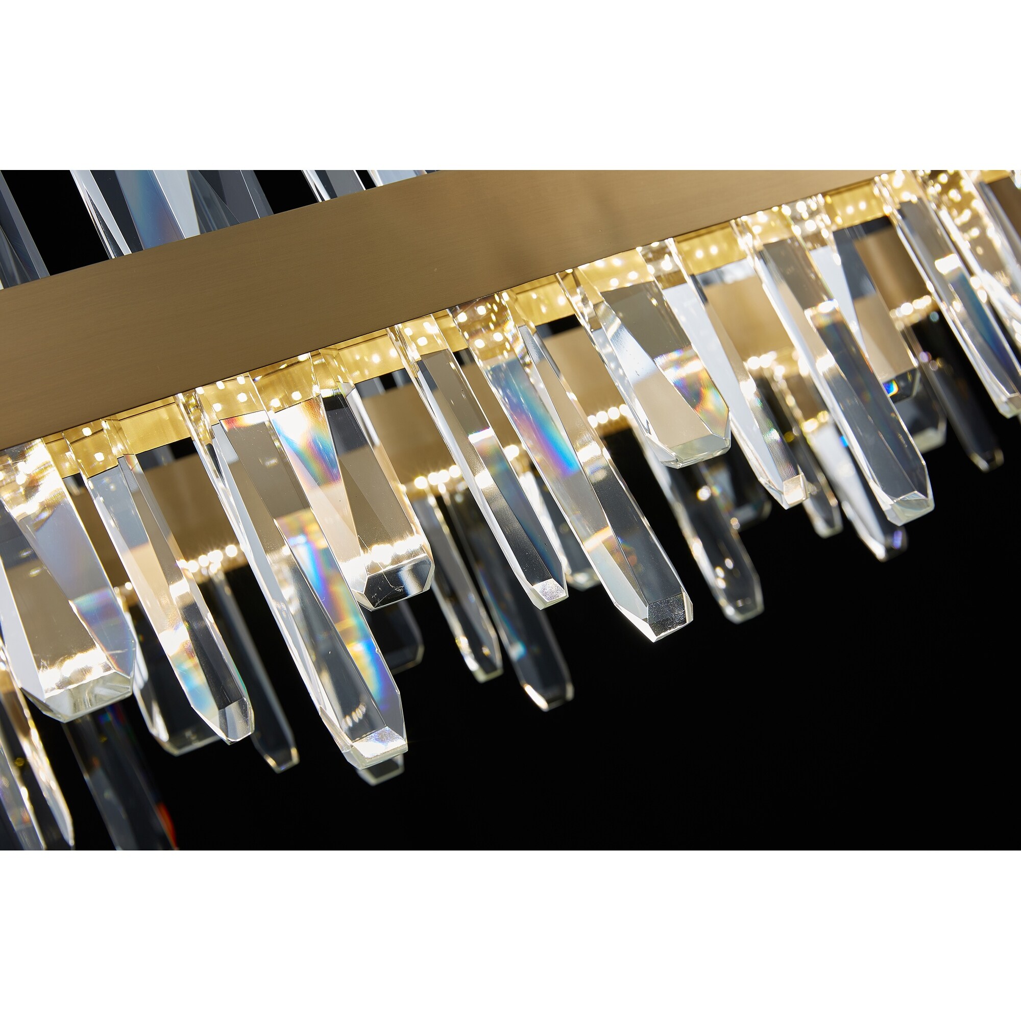 Gold Stainless Steel LED Chandelier With Clear Crystals - On Sale - Bed ...