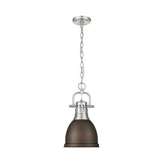 Duncan Small Pendant with Chain in Pewter with Rubbed Bronze - Bed Bath ...