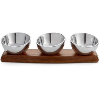 Nambe Luna Condiment Trio Small Serving Bowls with Tray - Bed Bath ...