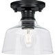 Singleton Collection 1-Light 7.62 in. Matte Black Small Semi-Flush ...