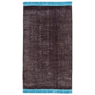 ECARPETGALLERY Hand-knotted Color Transition Black Wool Rug - 3'11 x 6 ...