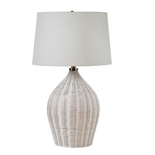 Skye 27" Table Lamp with Linen Shade, White - Bed Bath & Beyond - 43124918