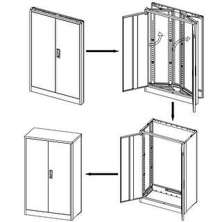42" H Metal Storage Cabinet with Locking Doors & Adjustable Shelf ...