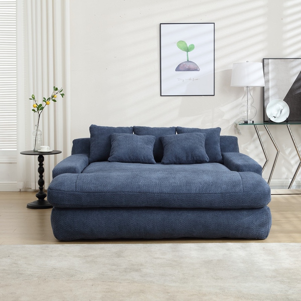 45.27 Chenille 2 Seater Lazy Sofa With 5 Back Pillows On Sale Bed Bath Beyond 41260315