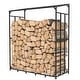 Large Firewood Log Rack Wood Storage Holder Iron Shed with Roof - 61.6 ...