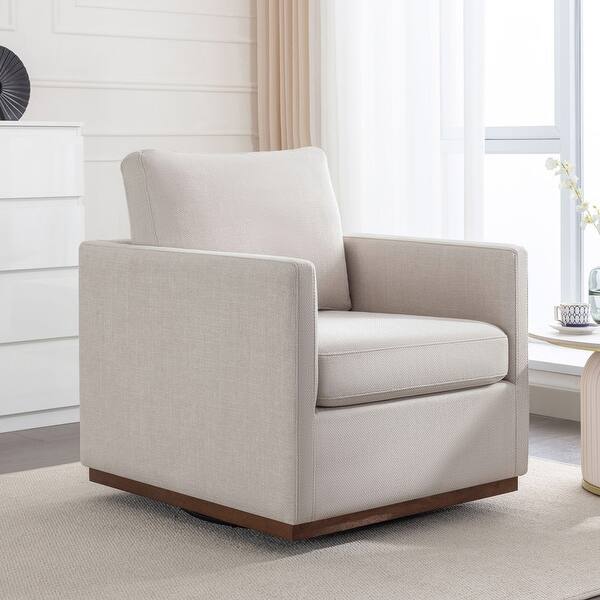 Modern Swivel Linen Upholstered Accent Chair Armchair for Living Room ...