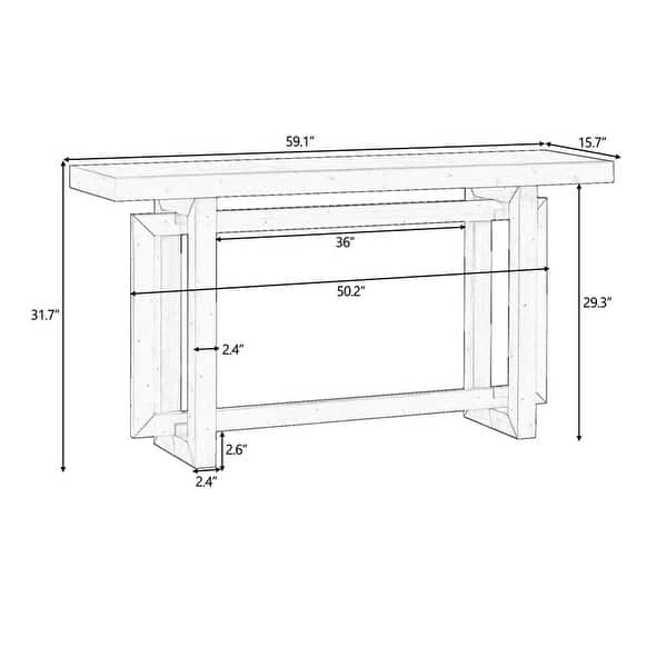 Modern Entryway Console Table with Industrial-inspired Concrete Wood ...