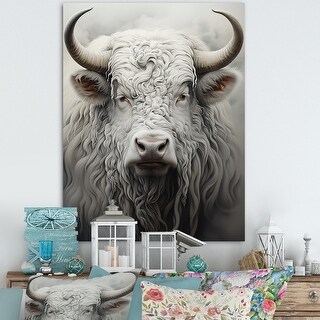 Designart "Minimalism Grey Yak Painting" Yakswall Art - Bed Bath ...