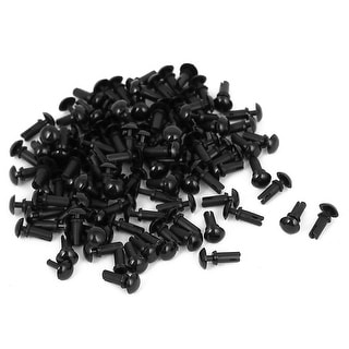 100Pcs Nylon Push Clips Rivet Fastener Black for 2.9-3.6mm Thickness ...