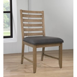 Saunders Desert Brown Upholstered Solid Wood Slat Back Dining Chairs ...