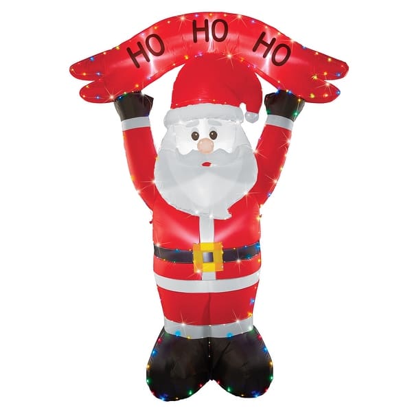 8 Foot LED Light Santa Outdoor Inflatable Decoration - 78 x 102 x 35 ...