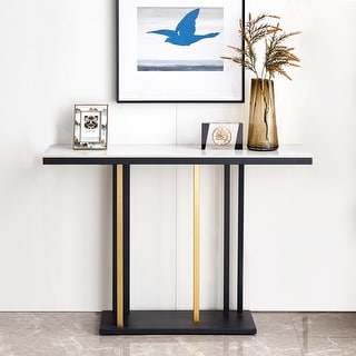 Modern Console Table Corridor Living Room Entryway Table, Golden Black ...